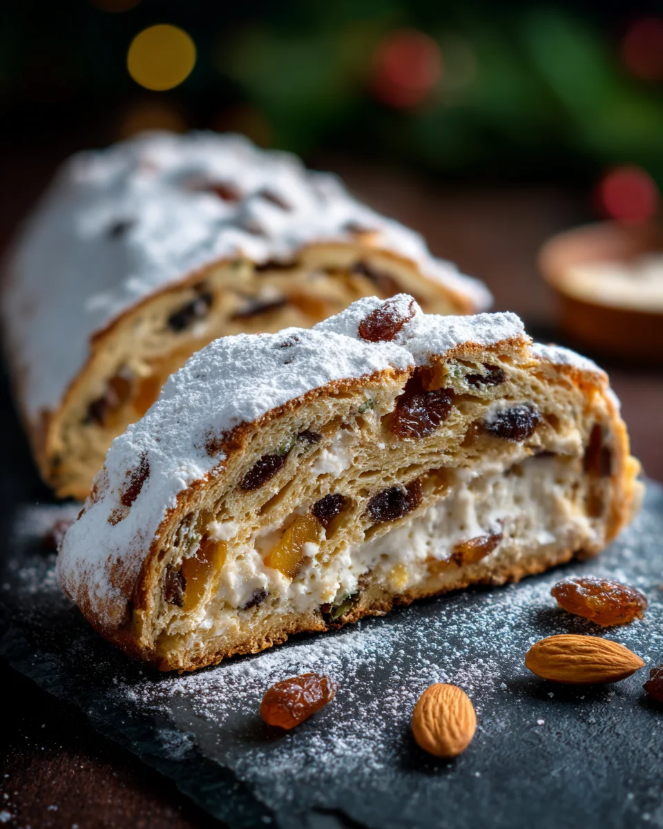 Christmas Stollen Bread with Marzipan Filling Recipe