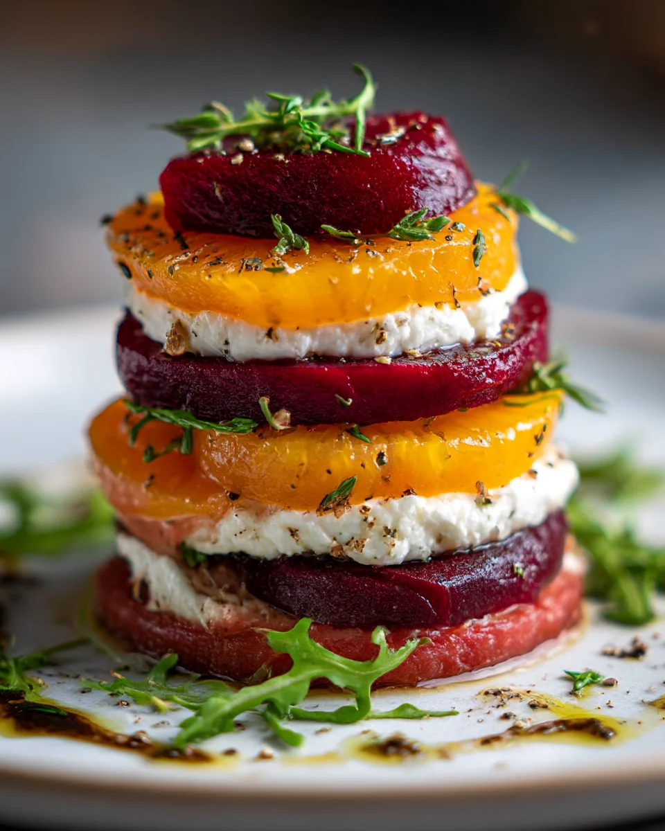 Beet Orange Goat Cheese Stack: Elegant Gourmet Appetizer